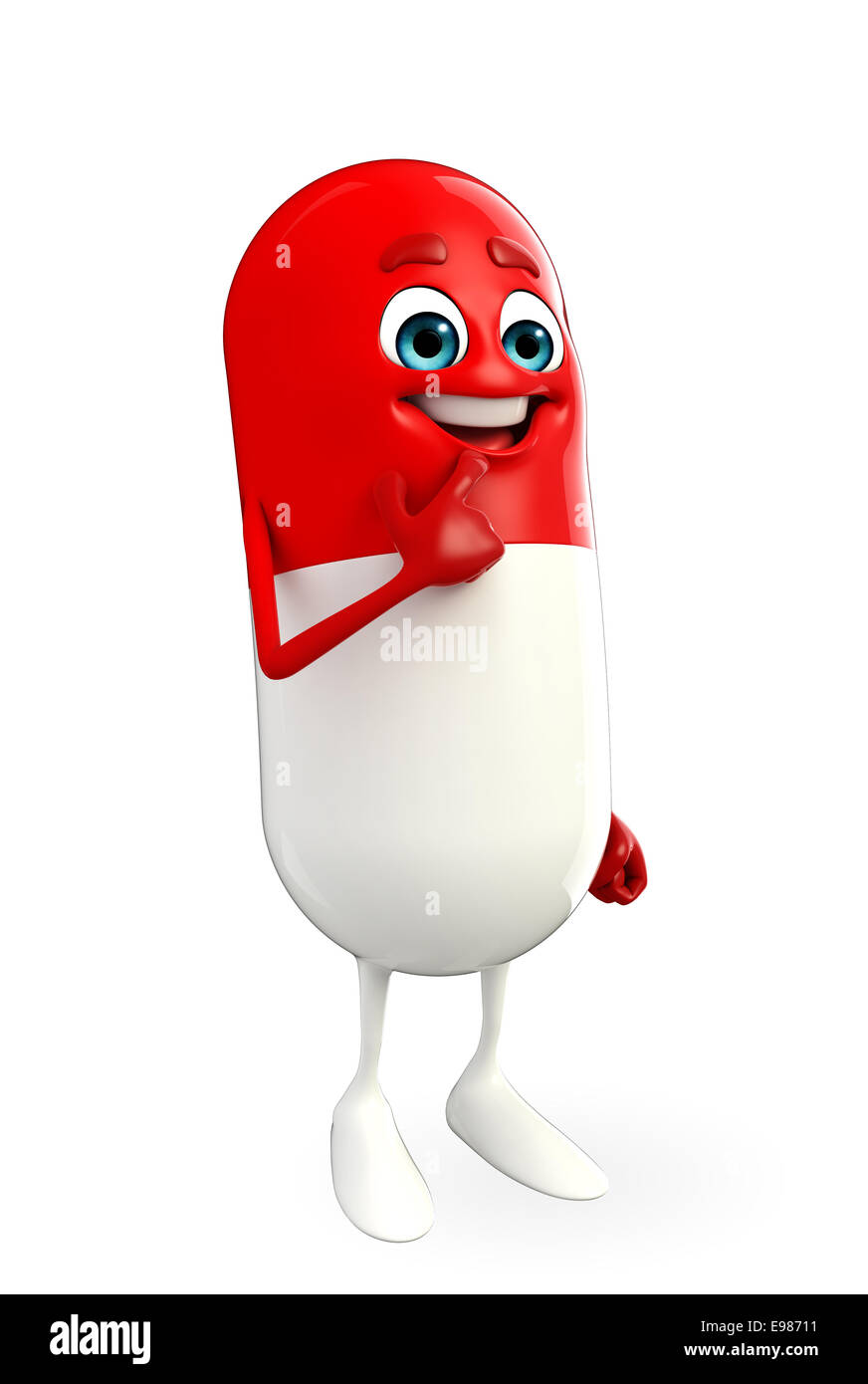 Cartoon character of pill is thinking Stock Photo - Alamy