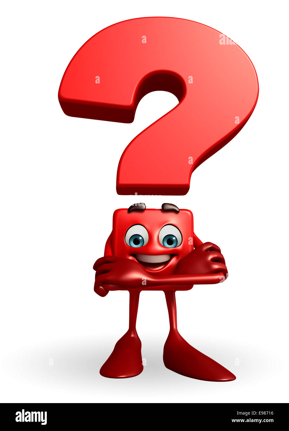 Cartoon Character of Question Mark with folding hand Stock Photo - Alamy