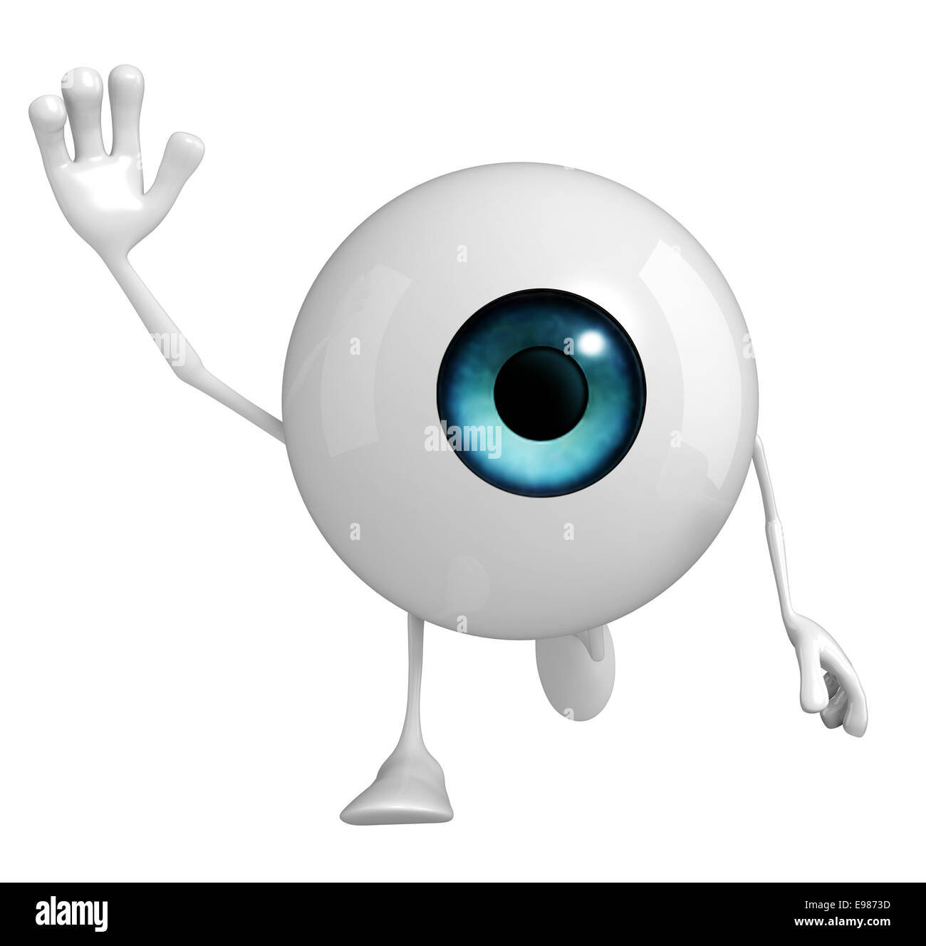 Cartoon character of eye with hello pose Stock Photo - Alamy