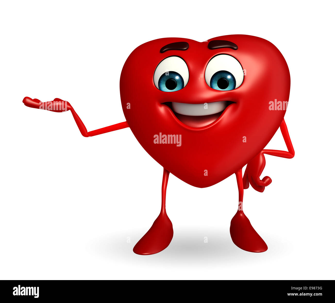 Cartoon Character of heart shape is presenting Stock Photo - Alamy
