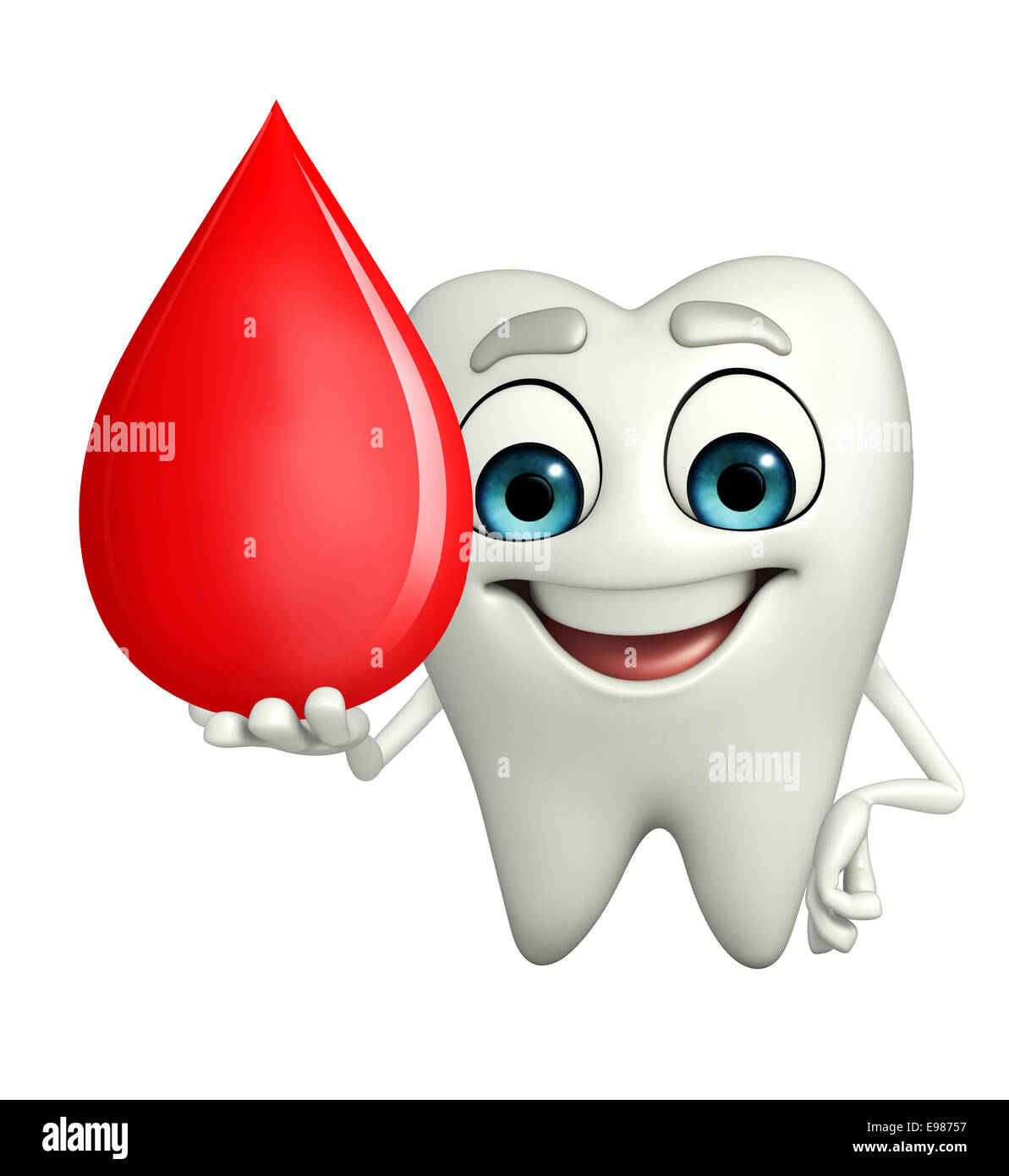 Cartoon character of teeth with blood drop Stock Photo - Alamy
