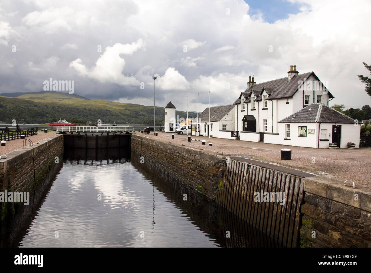 The final lock in the Caledonian Canal, at Corpach, Fort William ...