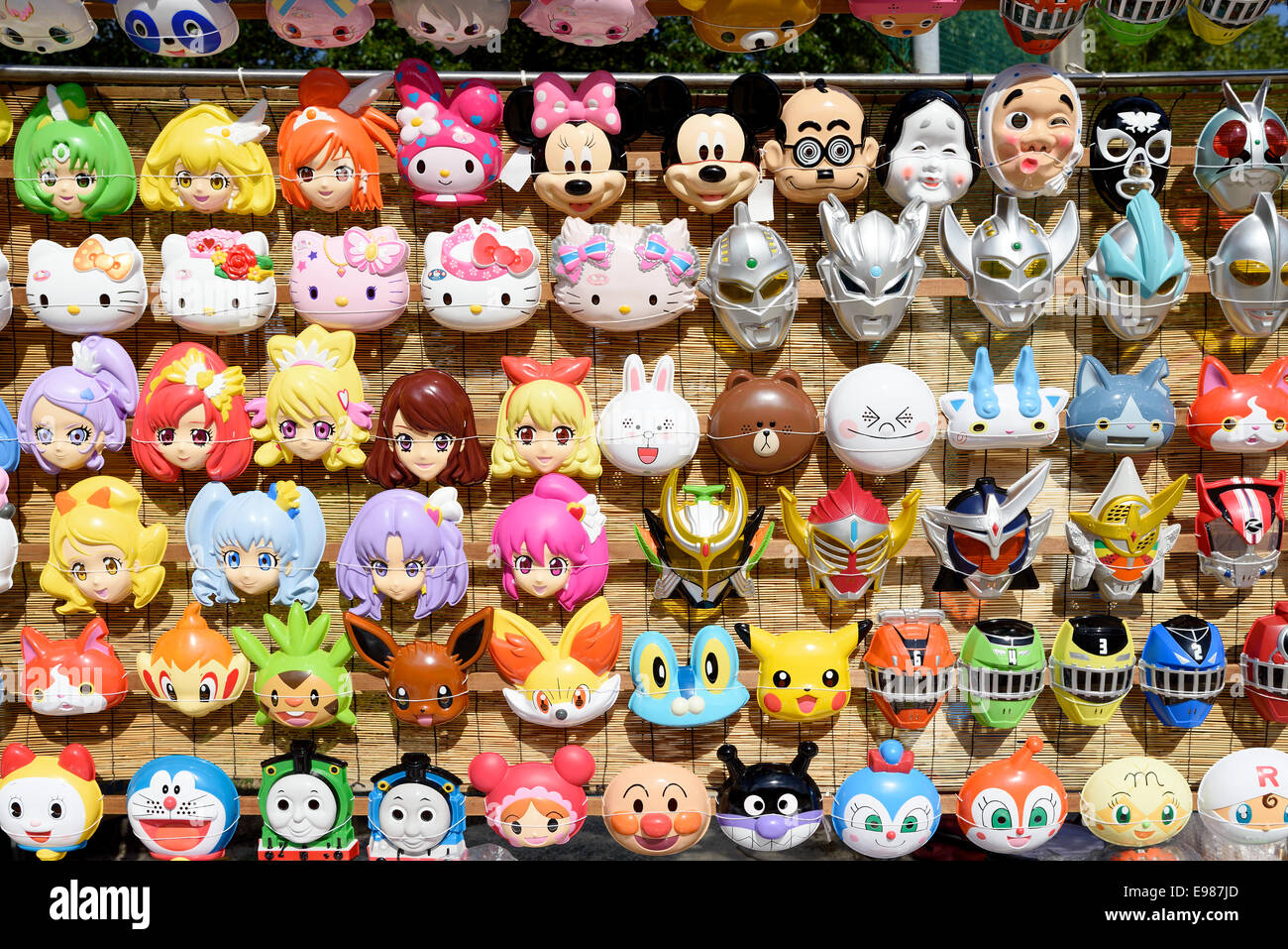 character masks on display Stock Photo - Alamy