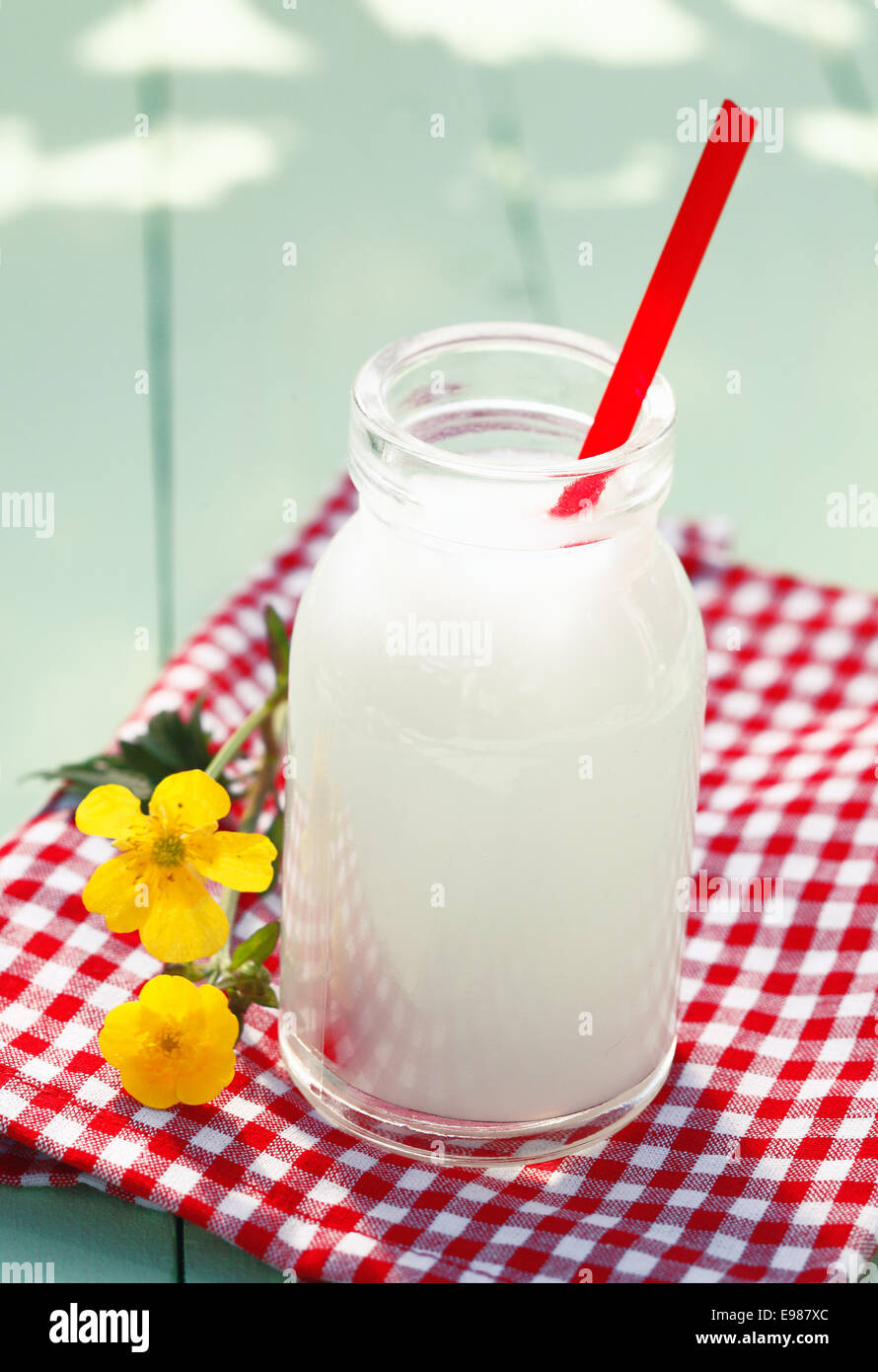 Milk bottle glass red hi-res stock photography and images - Alamy