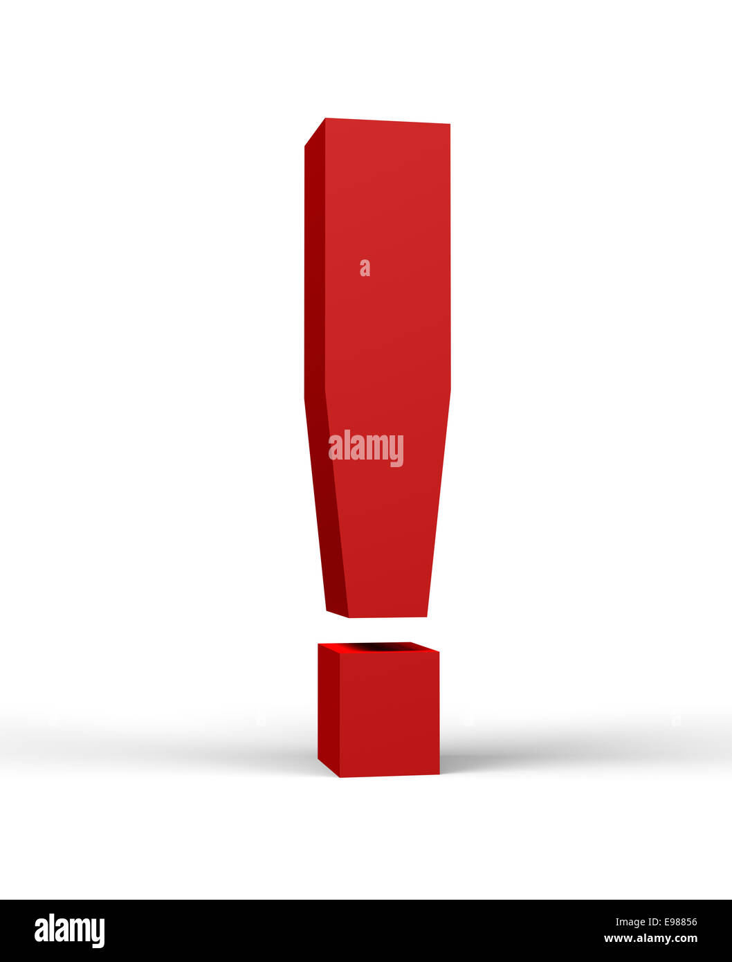 red exclamation mark, isolated on a white Stock Photo - Alamy