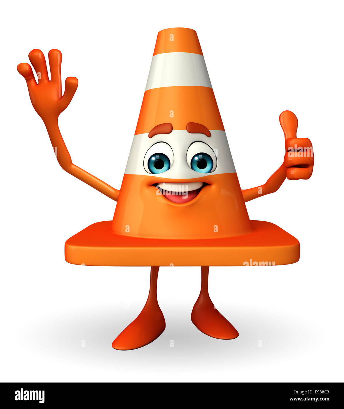 Cartoon Character Construction Cone Sign High Resolution Stock ...