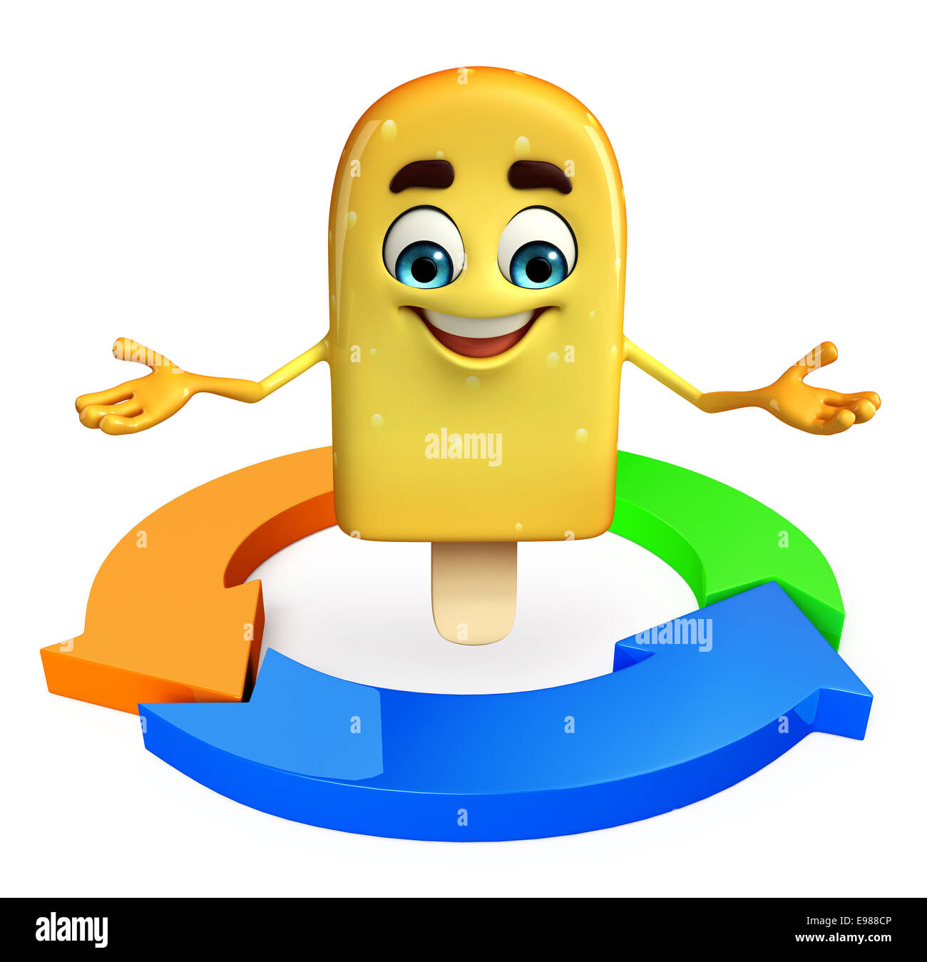 Cartoon Character of Candy with arrow Stock Photo - Alamy