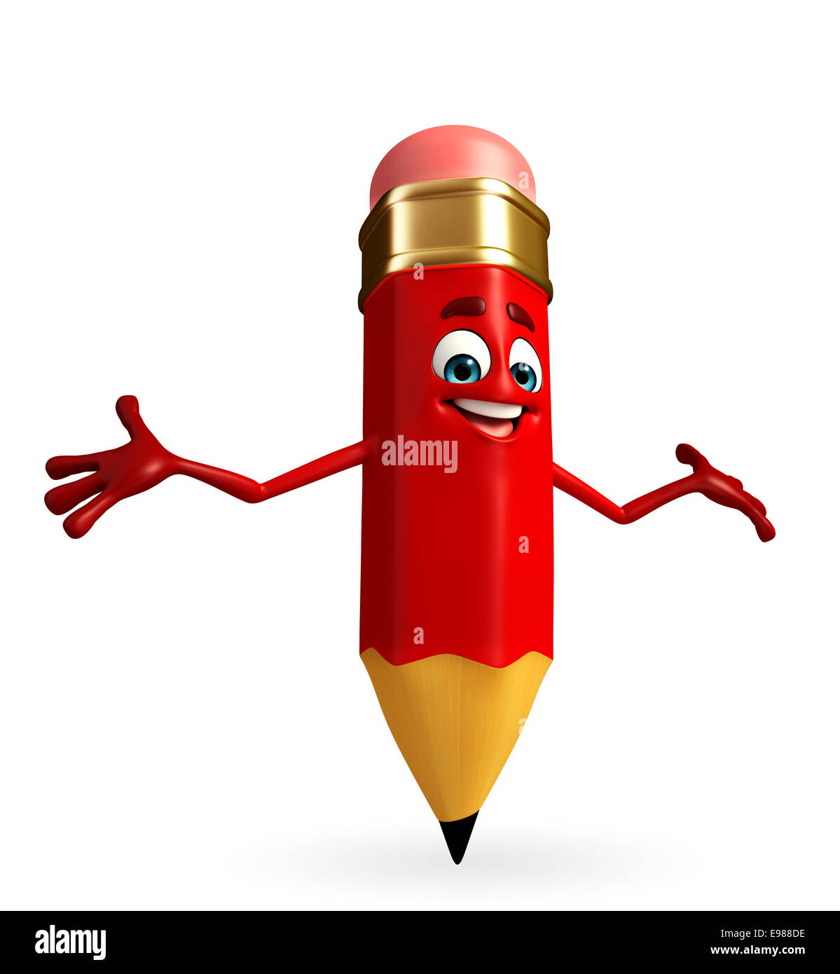 Cartoon Character of pencil is happy pose Stock Photo - Alamy