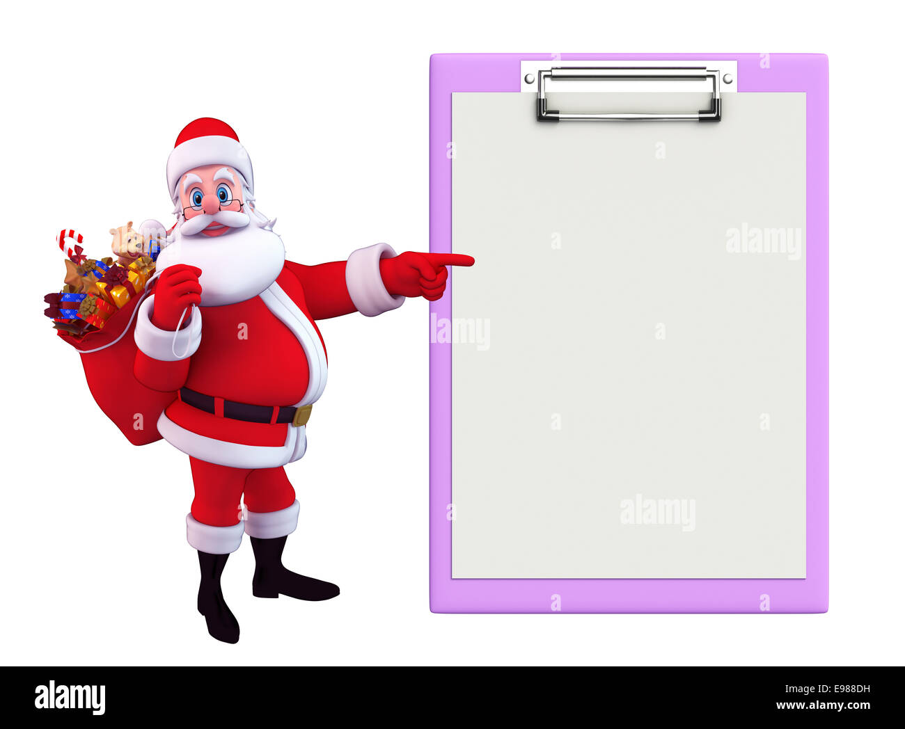 Illustration of santa claus with notepad Stock Photo - Alamy