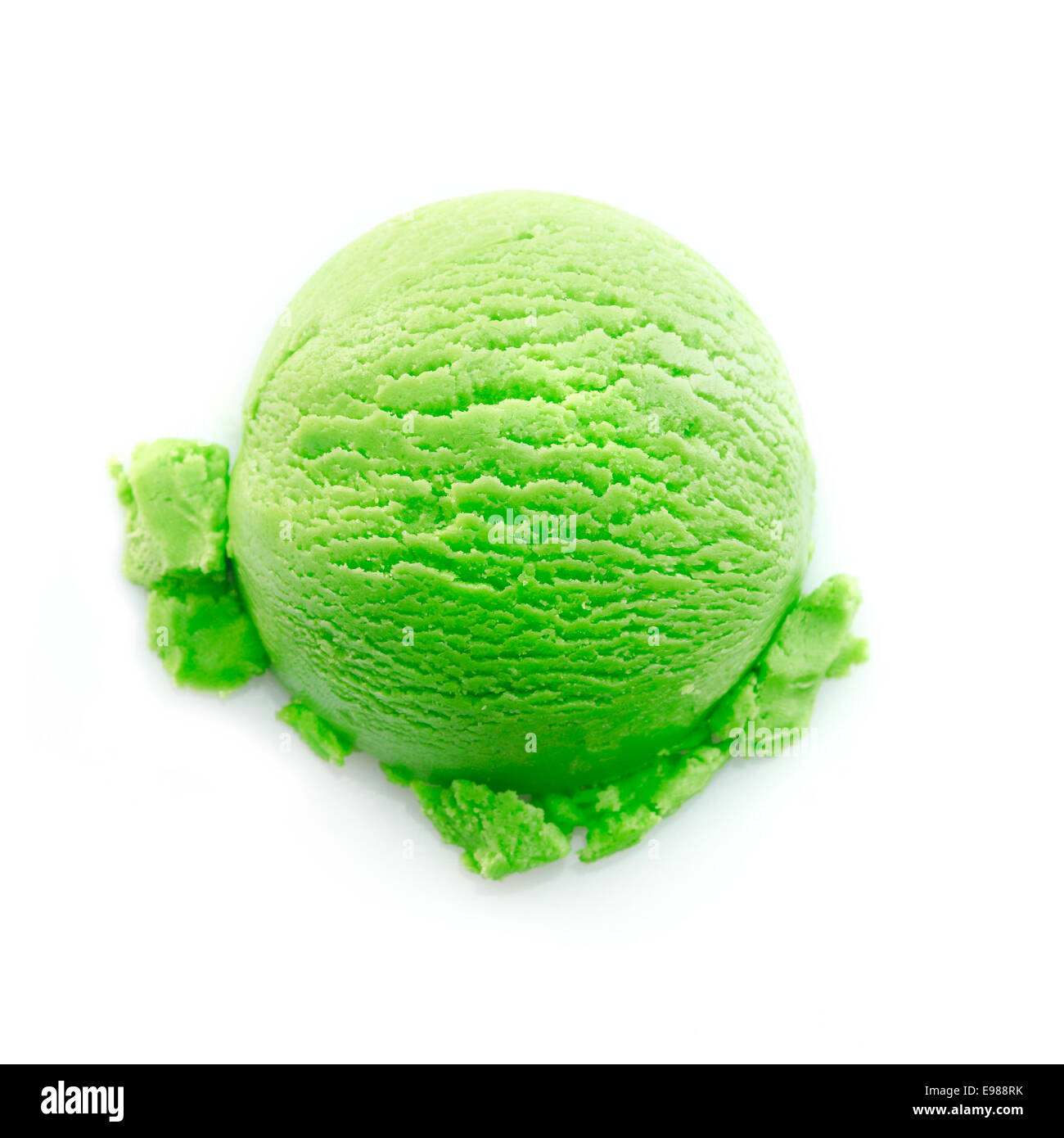 Heavy green color icecream scoop isolated on white background Stock ...