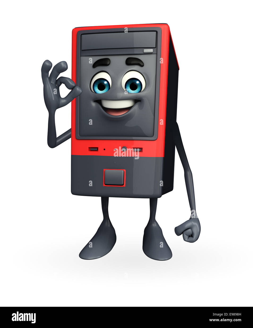 Cartoon Character of Computer Cabinet with best sign Stock Photo - Alamy