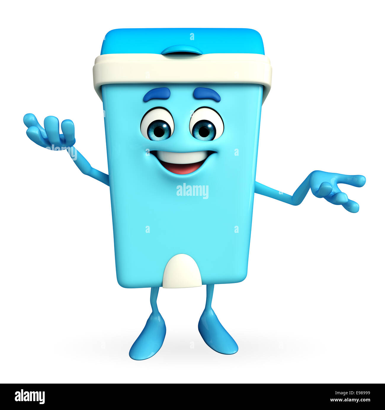 Cartoon Character of Dustbin with holding pose Stock Photo - Alamy