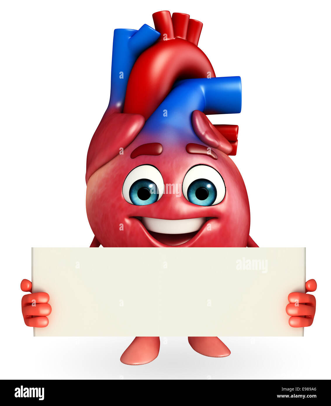 Cartoon Character of heart with sign Stock Photo - Alamy