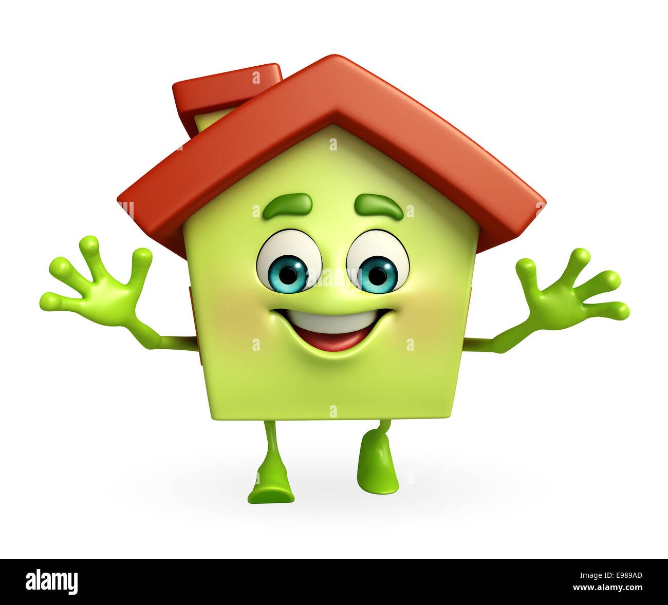 Cute smiling happy cartoon house Cut Out Stock Images & Pictures - Alamy