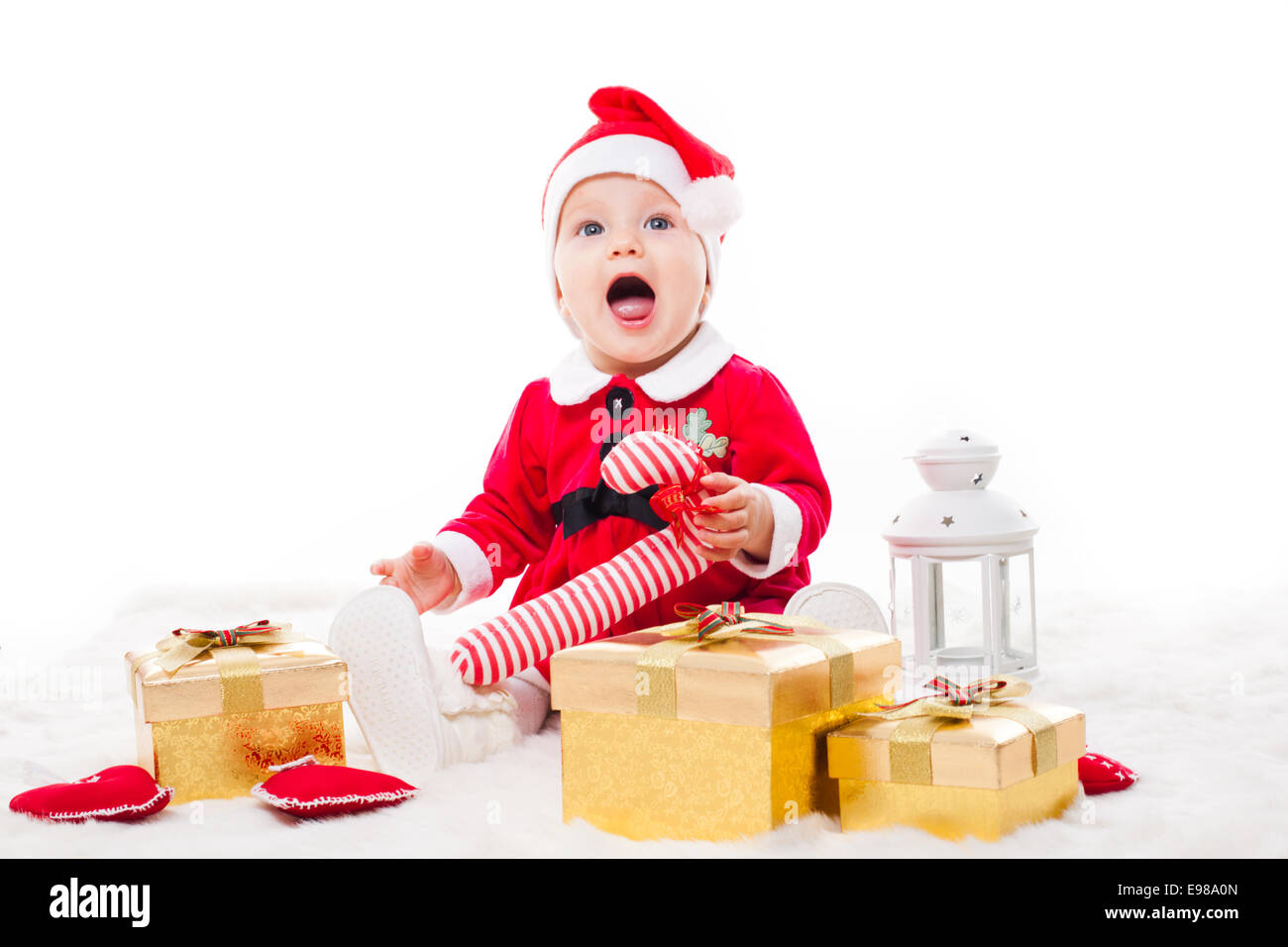 Santa baby girl Stock Photo - Alamy