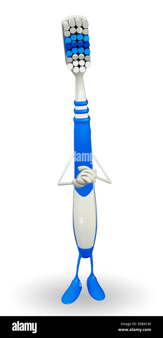 Cartoon Character of toothbrush is happy Stock Photo - Alamy