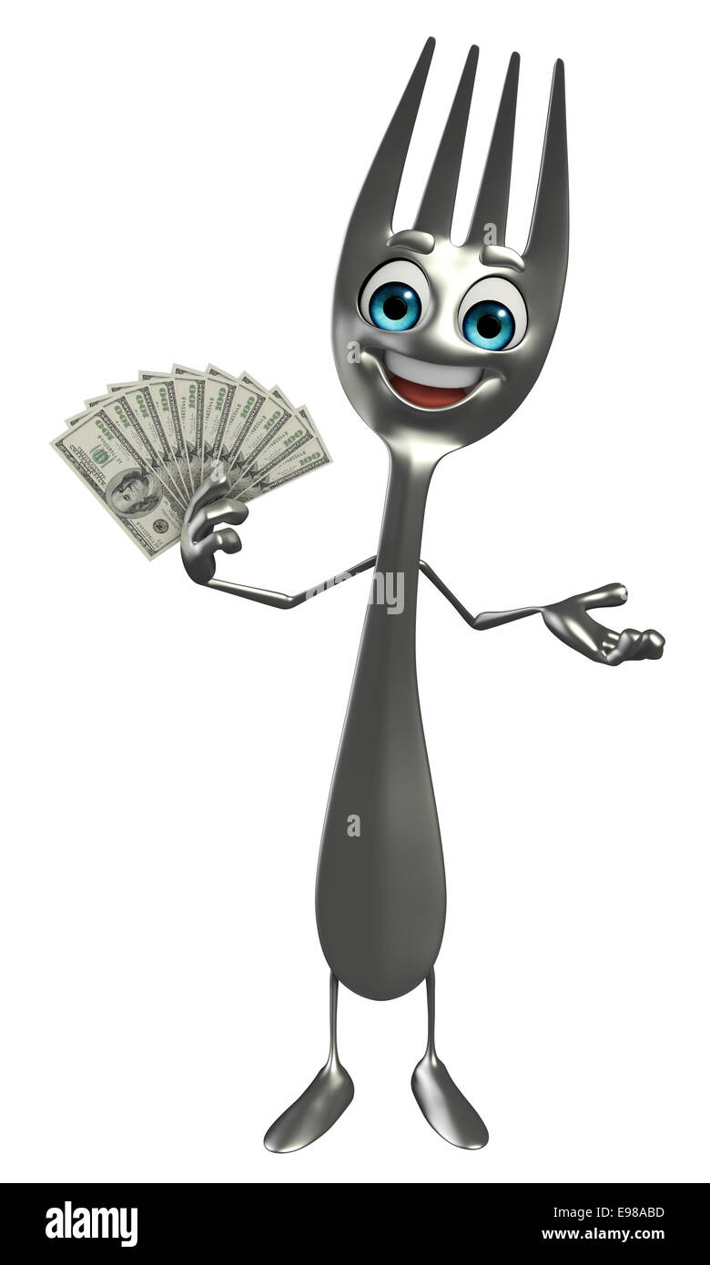 Cartoon money fork Cut Out Stock Images & Pictures - Alamy