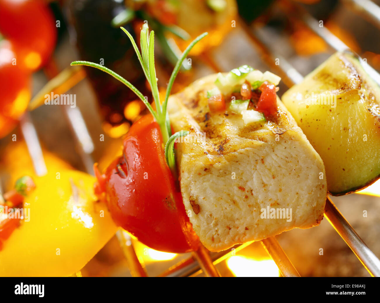 Close up shot of grilled vegetable on grilling pan Stock Photo - Alamy
