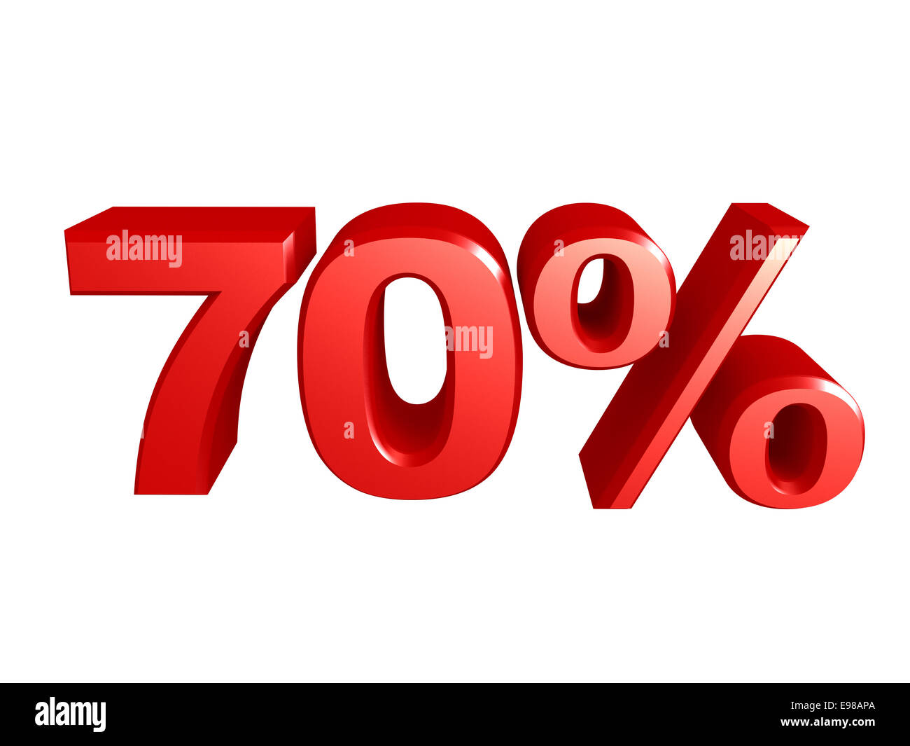 The number 70 and the percent icon Stock Photo - Alamy