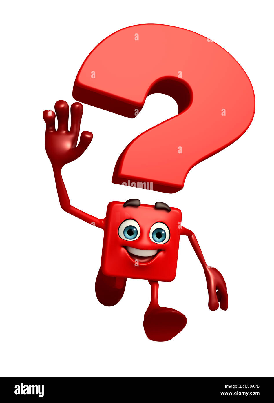 Cartoon Character of Question Mark with hello pose Stock Photo - Alamy
