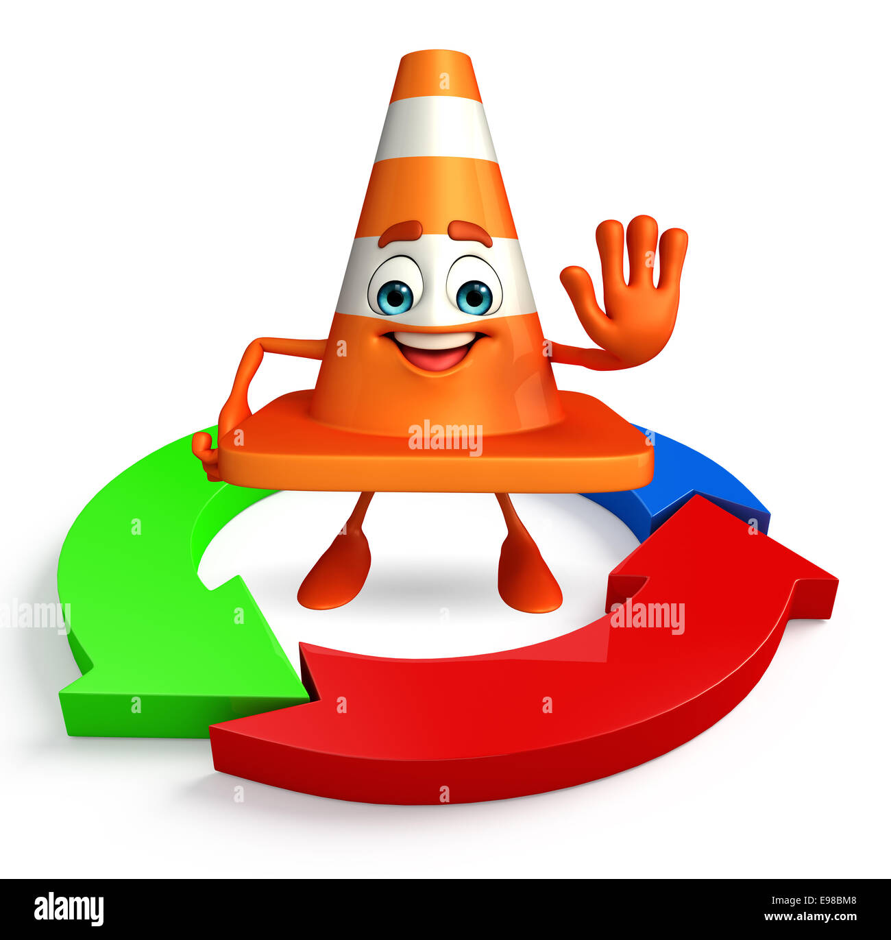 Cartoon Character Construction Cone Cut Out Stock Images & Pictures - Alamy