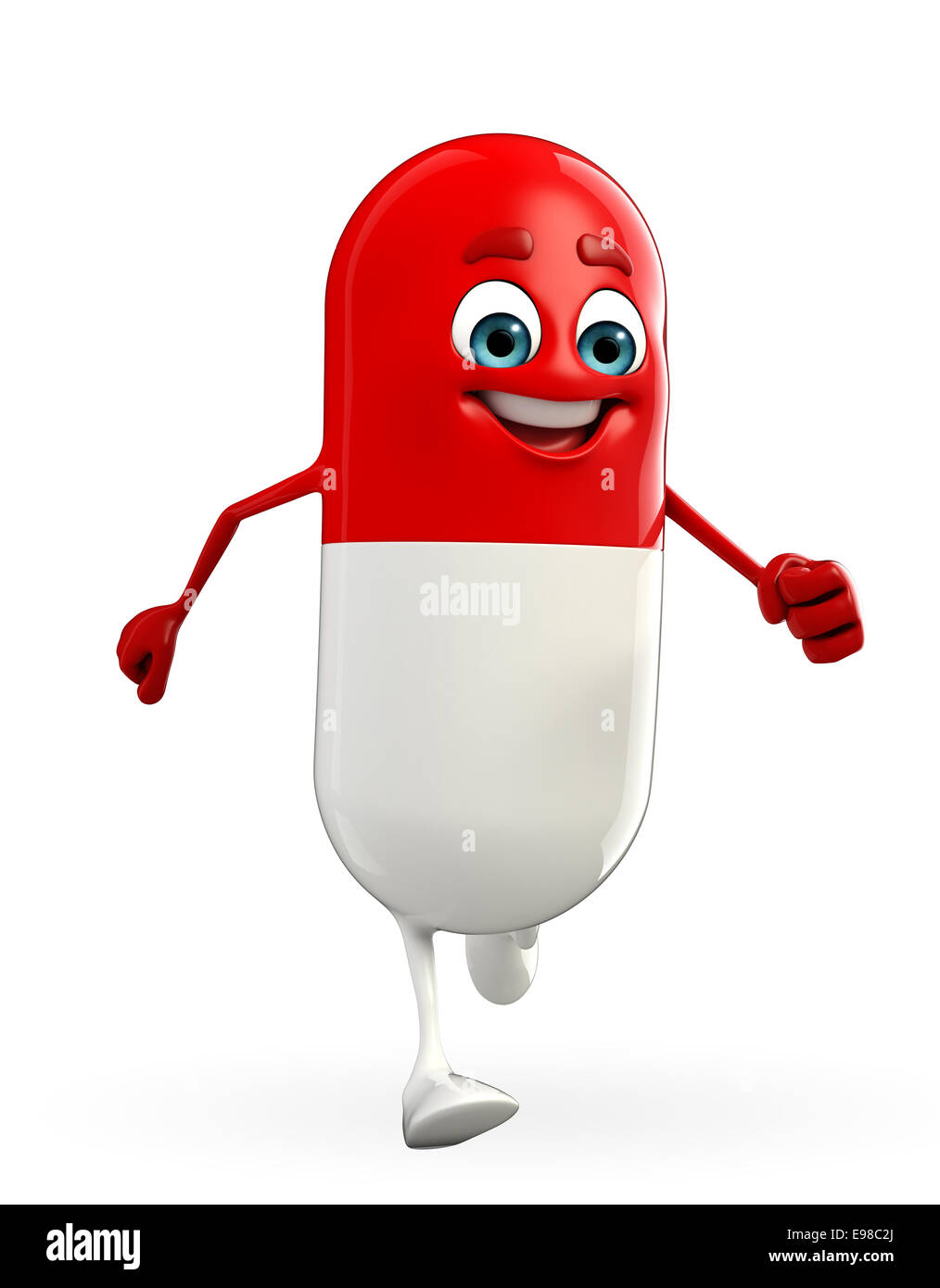Cartoon character of pill is running Stock Photo - Alamy