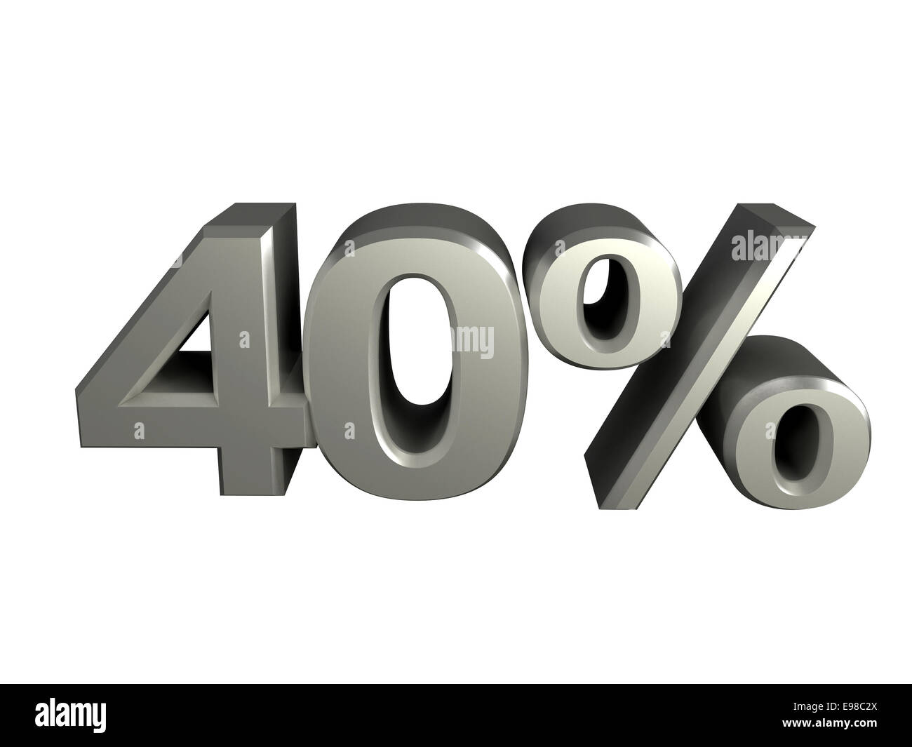 The number 40 and the percent icon Stock Photo - Alamy