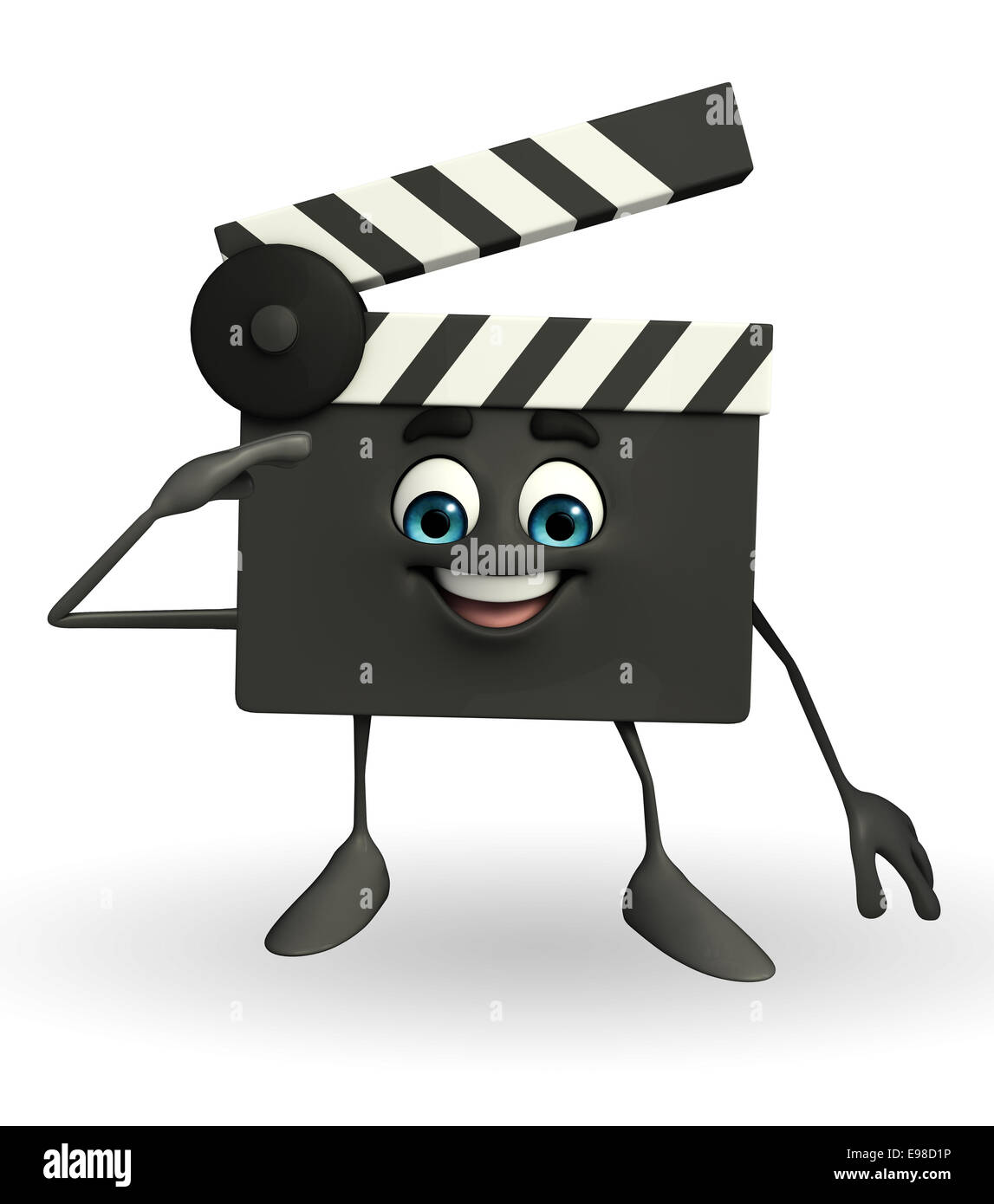 Cartoon Character of Clapper Board with salute pose Stock Photo - Alamy