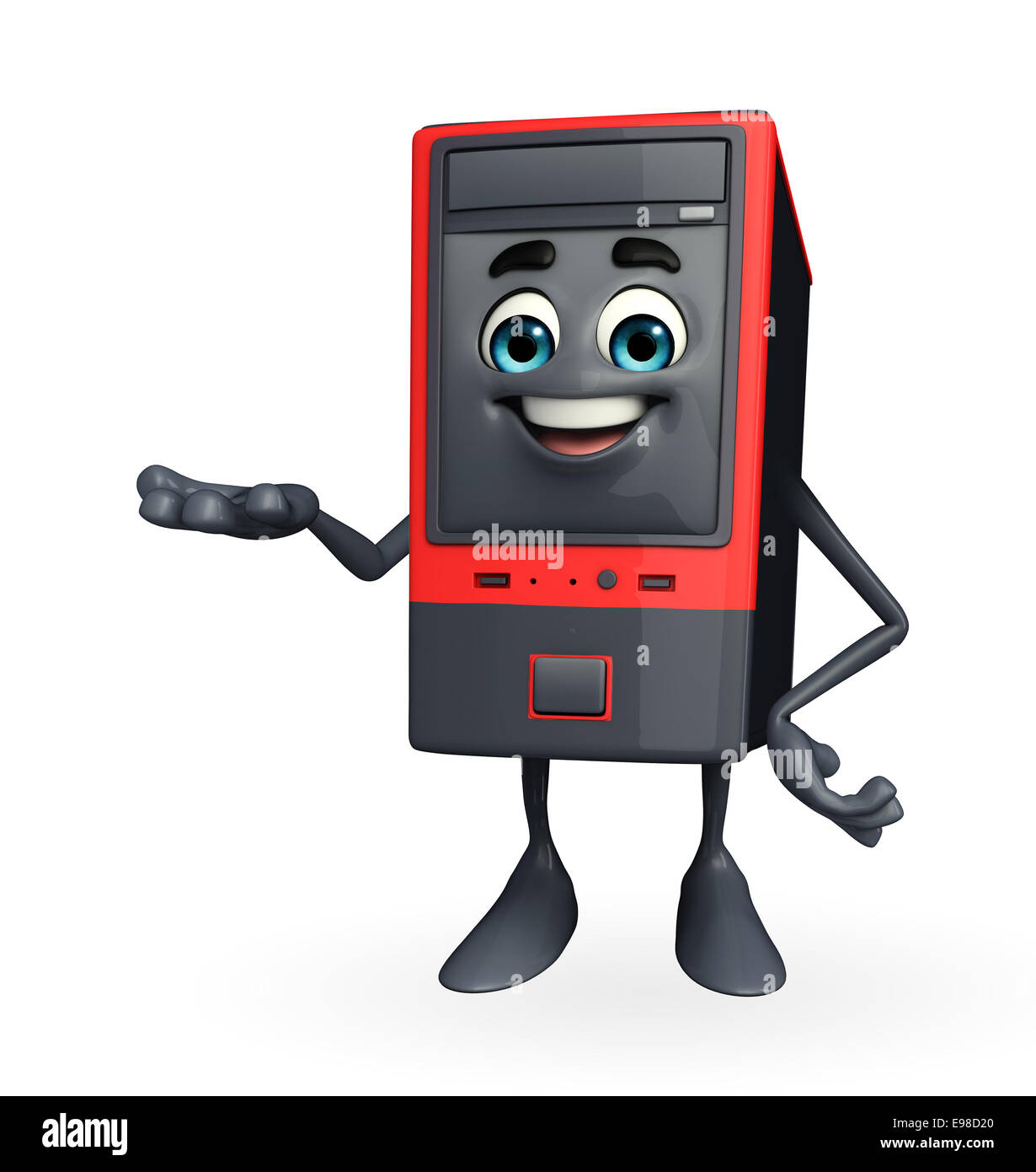 Cartoon Character of Computer Cabinet with holding pose Stock Photo - Alamy
