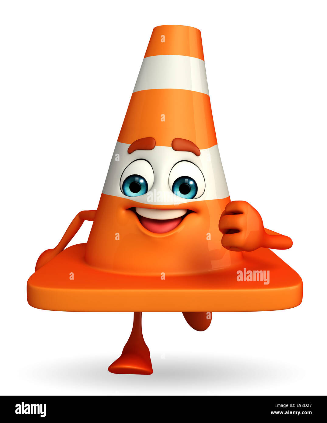Cartoon Character of Construction cone is running Stock Photo - Alamy