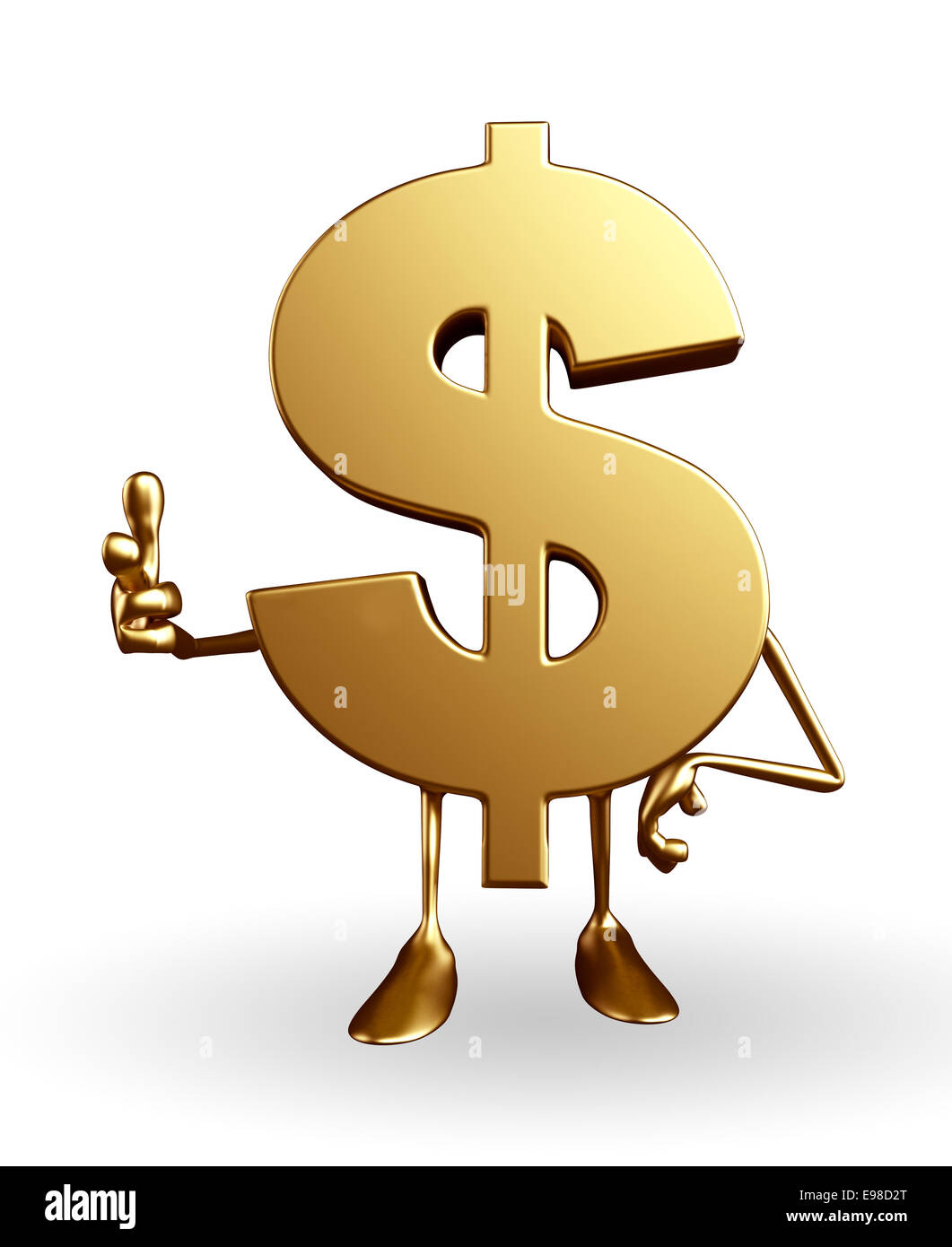 Cartoon Character of dollar with pointing pose Stock Photo - Alamy