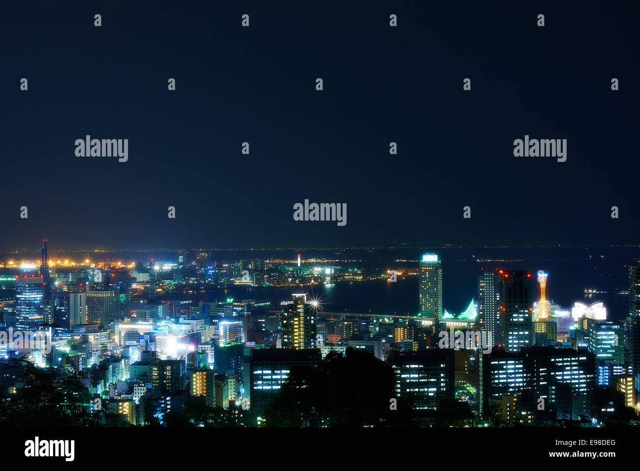 Kobe cityscape at night Stock Photo - Alamy