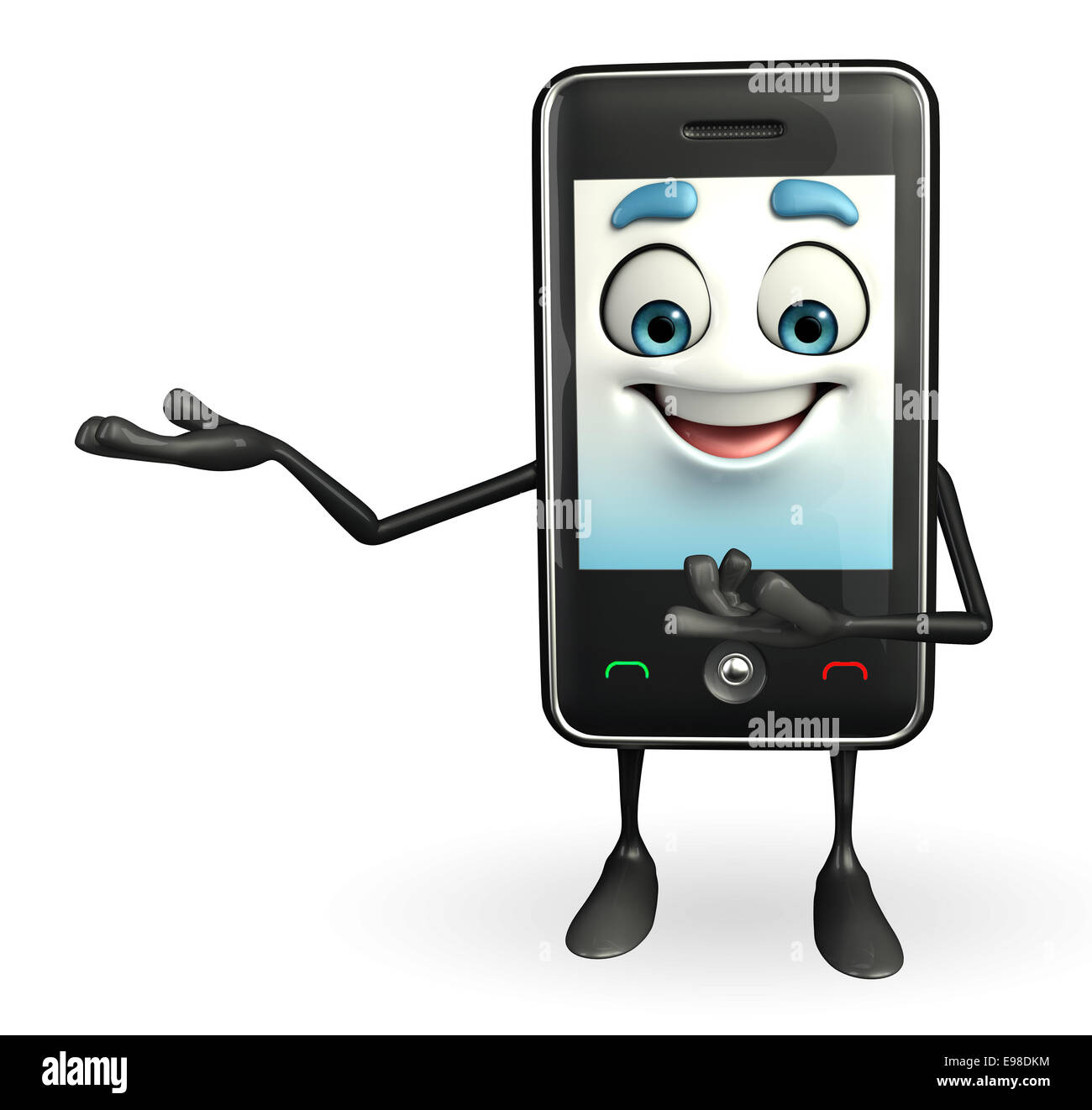 Cartoon Character of Mobile is presenting Stock Photo - Alamy