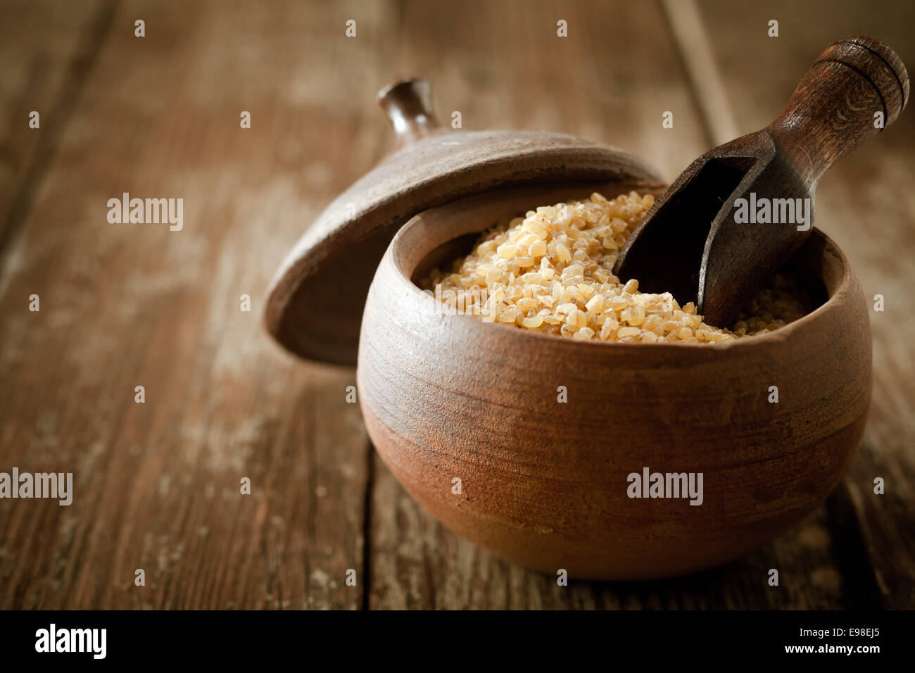 Bulgur wheat, cracked and crushed wheat that is an important cooking ...