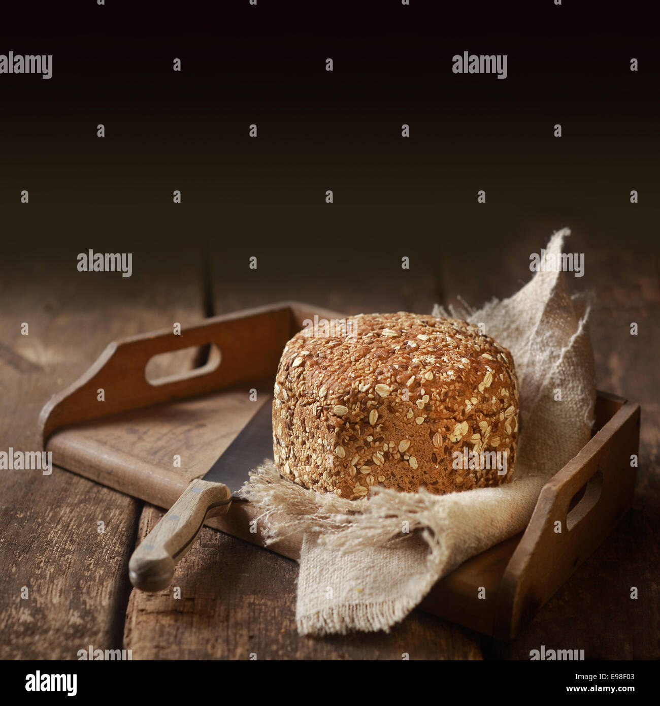 Delicious country whole grain bread for a healthy snack or ...