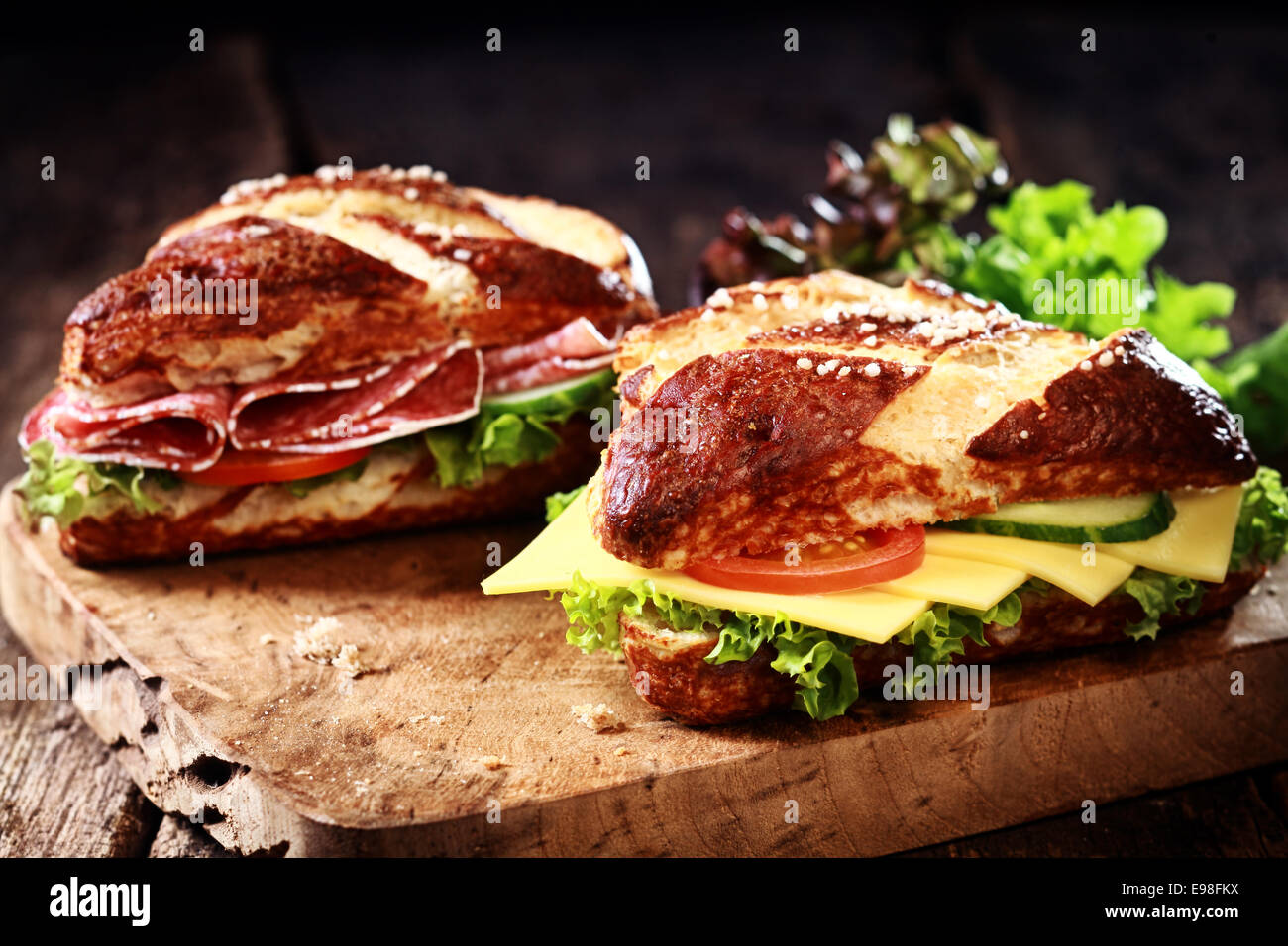 German sausage sandwich salami cheese hi-res stock photography and ...