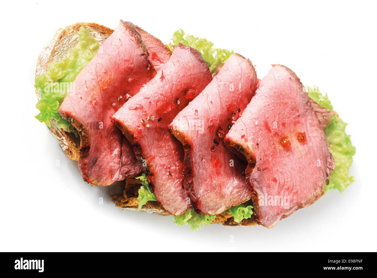 Beef sliced background Cut Out Stock Images & Pictures - Alamy