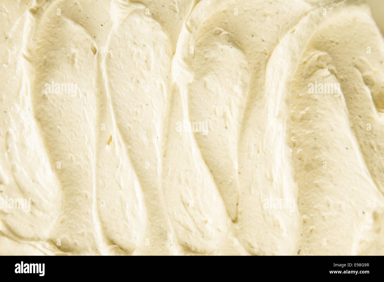 Background texture of creamy vanilla ice-cream or frozen yoghurt viewed ...