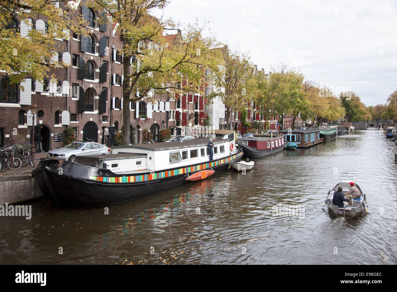 Houseboat brouwersgracht amsterdam netherlands hi-res stock photography ...