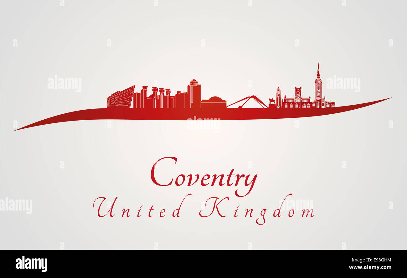 Coventry skyline in red Stock Photo - Alamy
