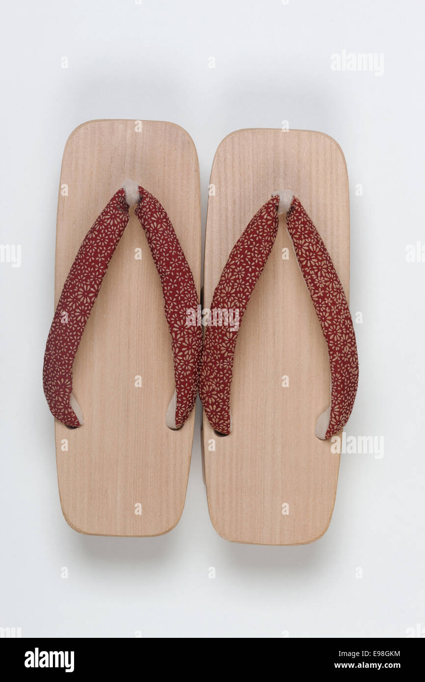 Japanese style wooden clogs Stock Photo - Alamy