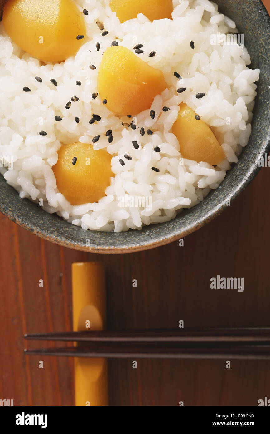 Japanese style chestnut rice Stock Photo - Alamy