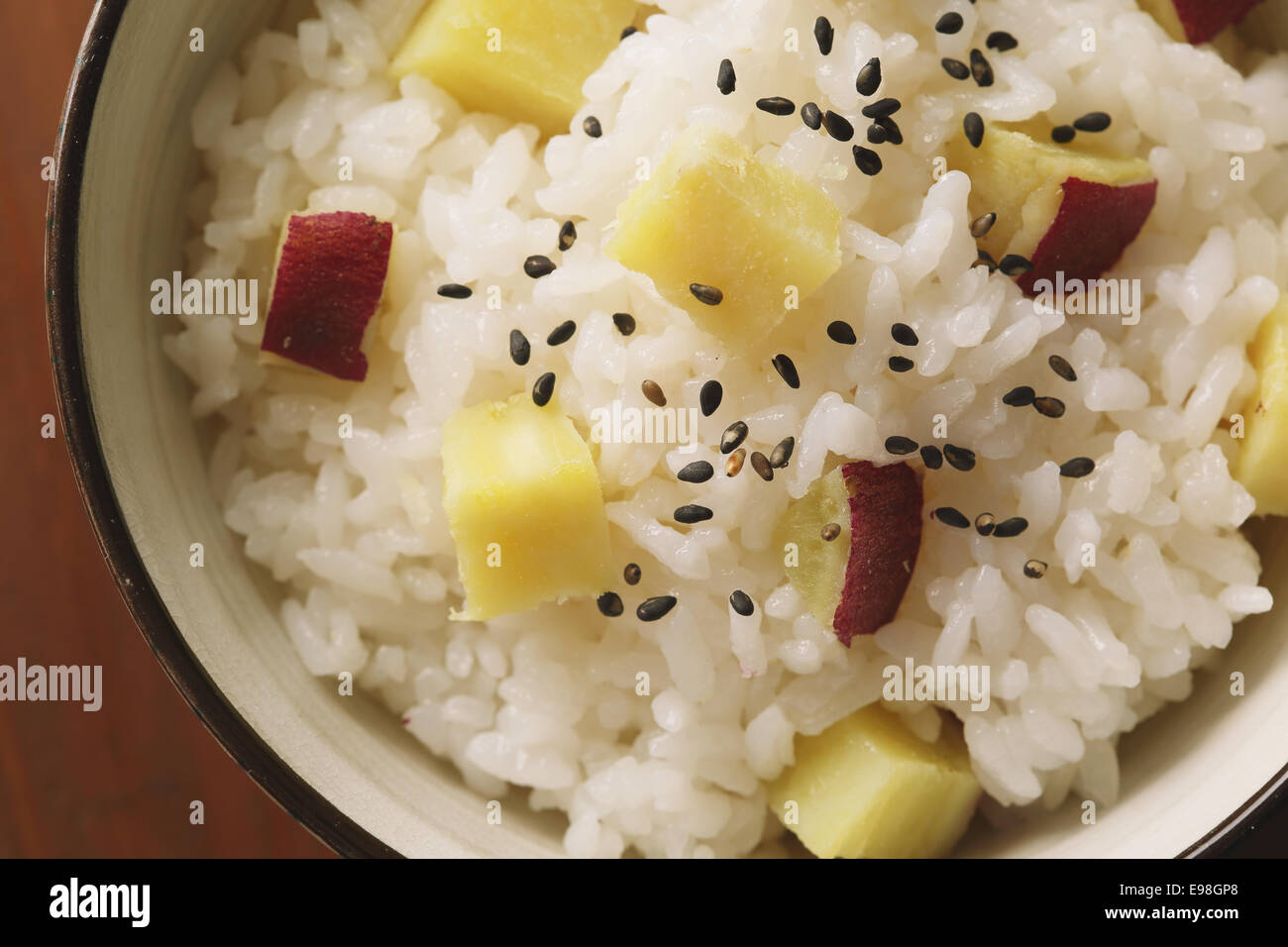 Japanese style sweet potato rice Stock Photo - Alamy