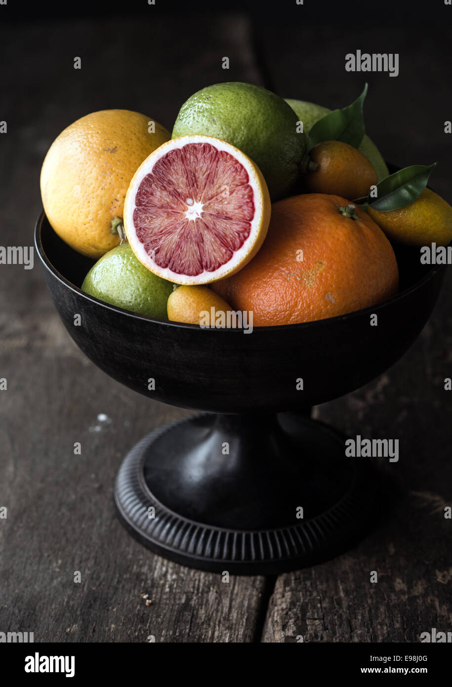 Delicious halved blood orange showing the red pulp on a citrus fruit ...