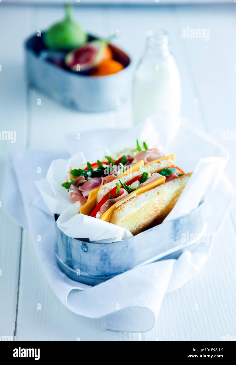 Macro Shoot Healthy Delicious Sandwich Toast in Tray on White Table ...