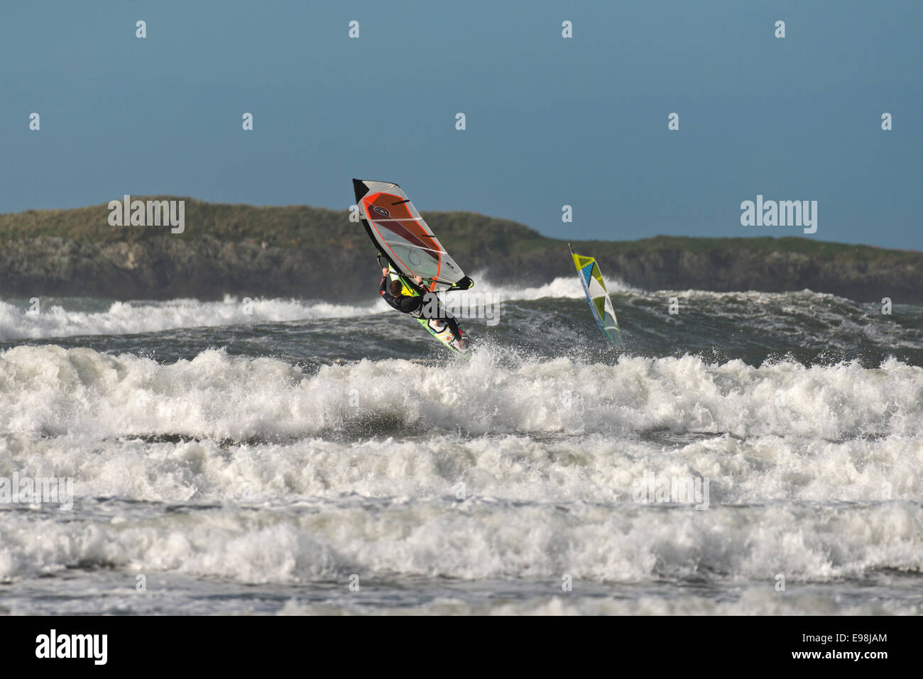 Surfing at Rhosneigr Anglesey North Wales 10/2014 Stock Photo - Alamy