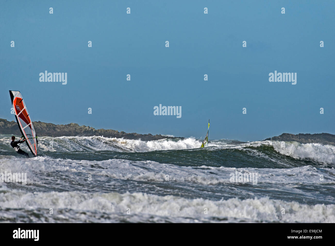 Surfing at Rhosneigr Anglesey North Wales 10/2014 Stock Photo - Alamy