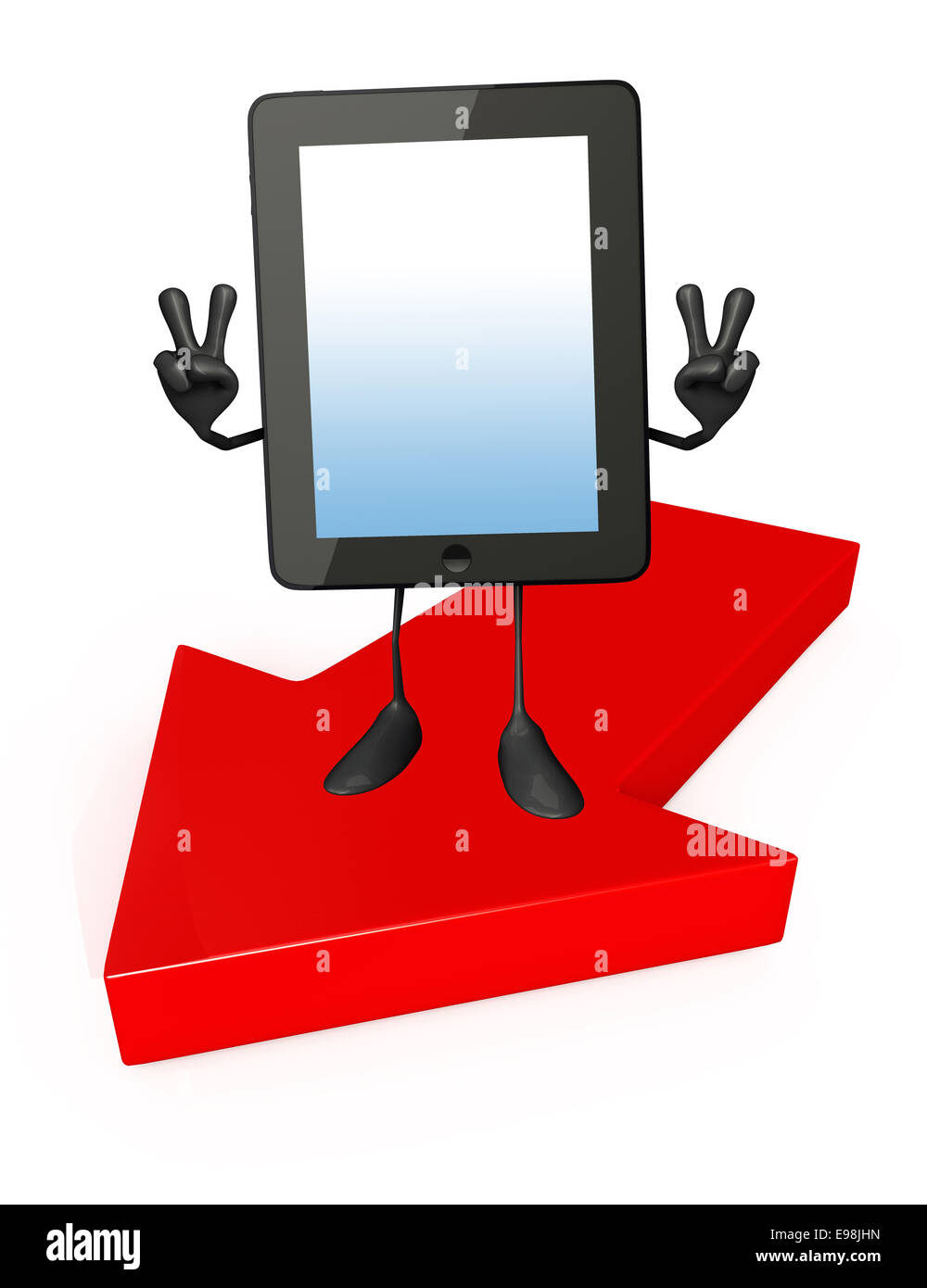 Cartoon character of tab with arrow sign Stock Photo - Alamy