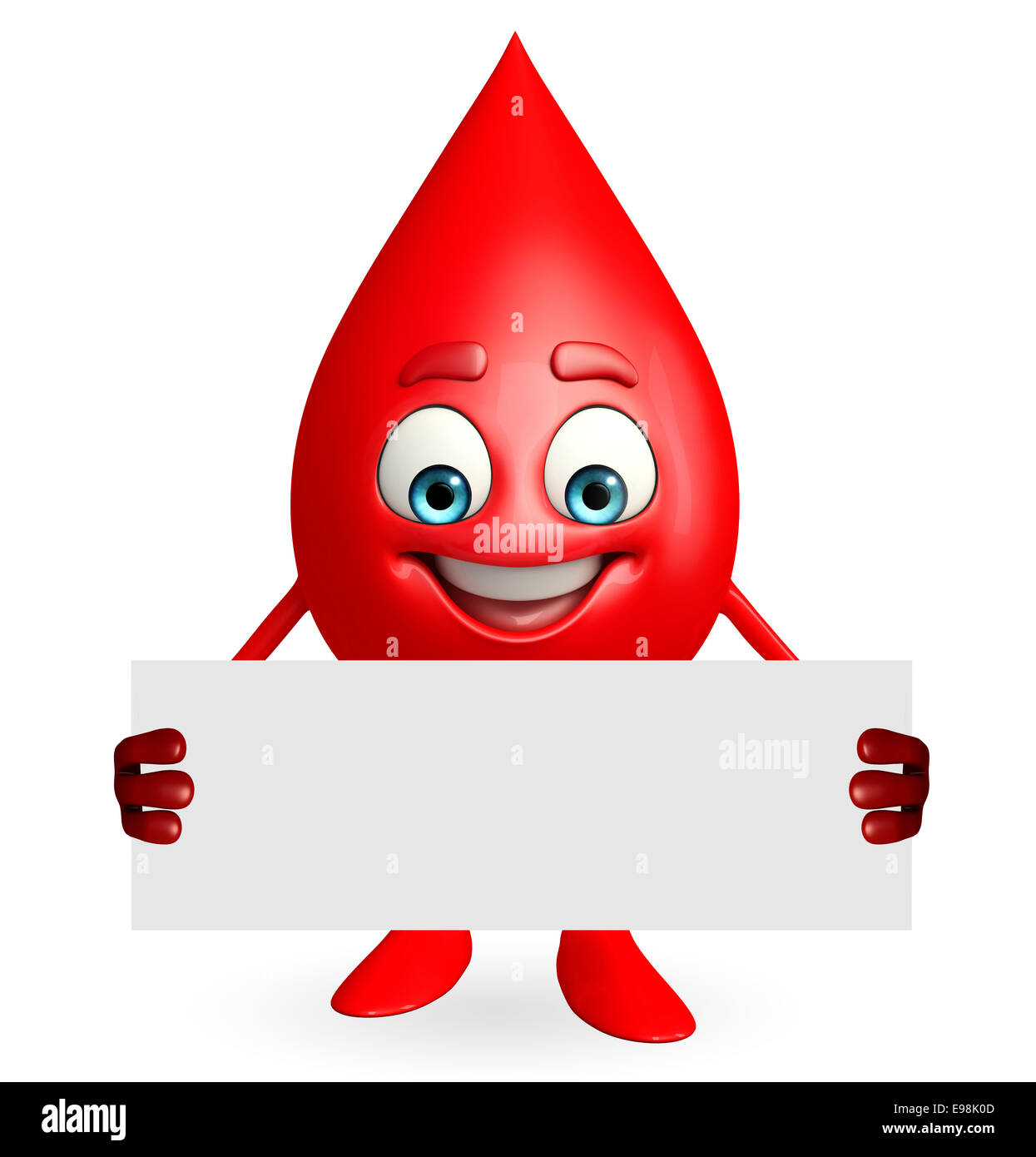 Cartoon Character of Blood Drop with sign Stock Photo - Alamy