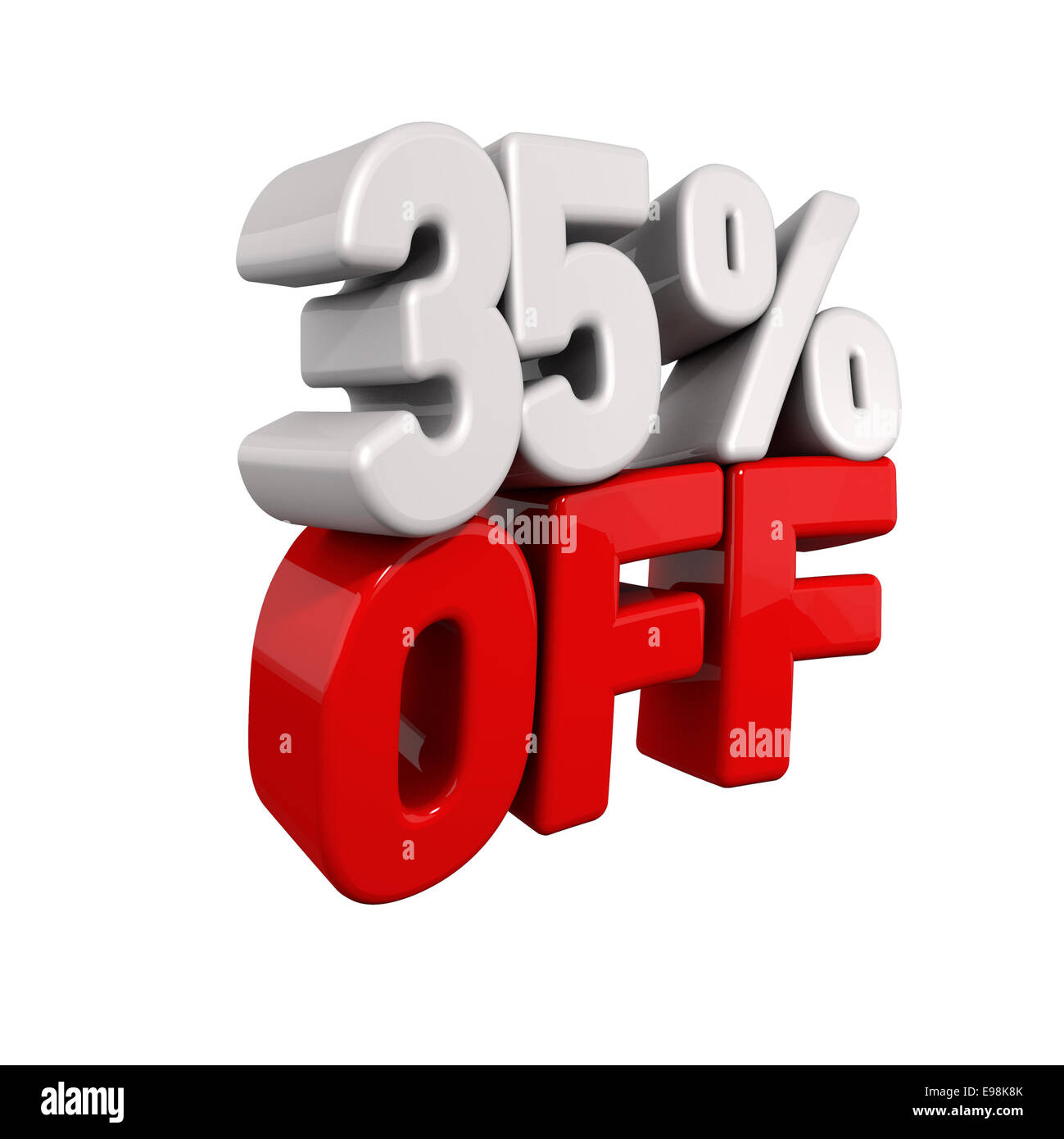 thirty-five Percent Automatic Reduction. 3d text for 35% OFF in red and ...